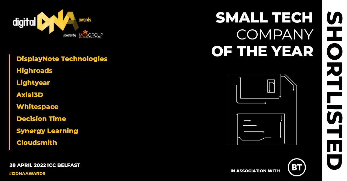 DisplayNote shortlisted as 'Small Tech Company the Year' - DisplayNote